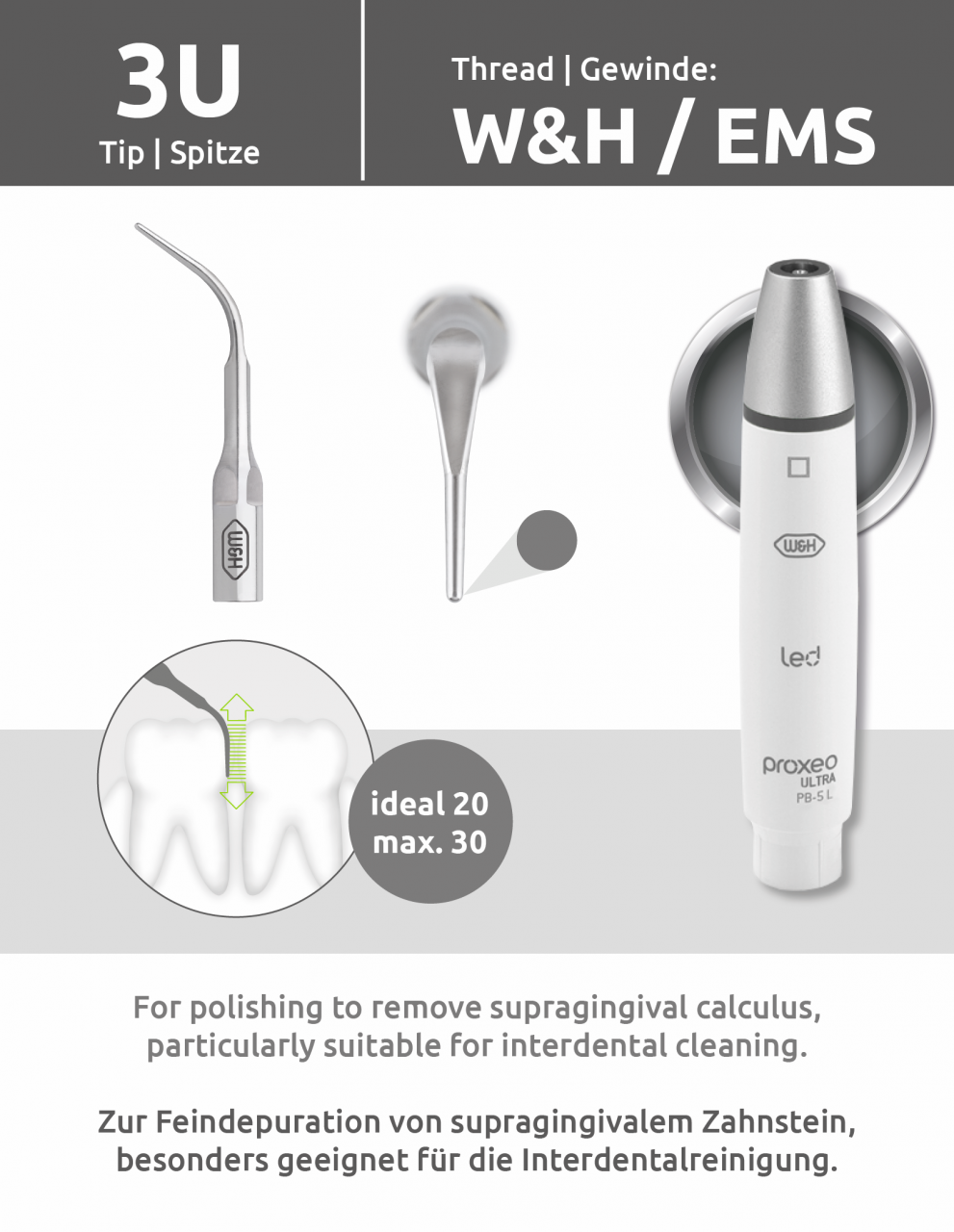 Universal Ultrasonic Tips for Piezo Scaler PB-5 – W&H, EMS, MECTRON ...